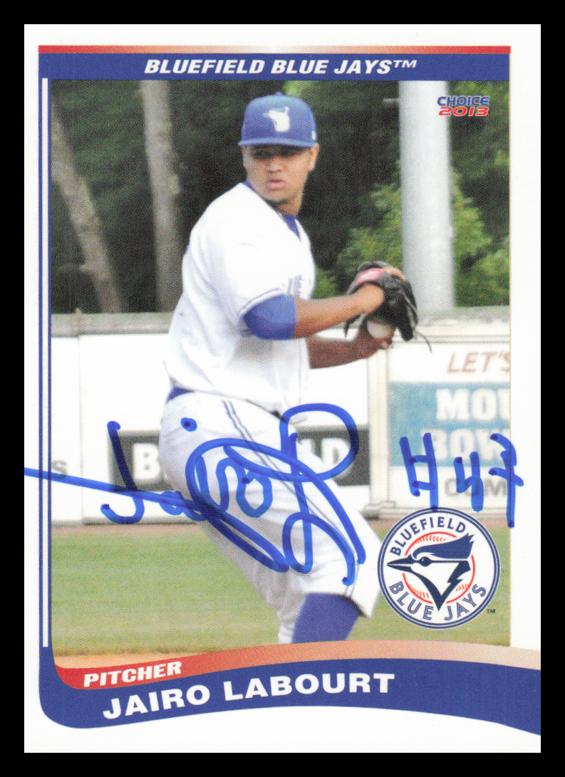 2013 Bluefield Blue Jays JAIRO LABOURT Signed Card autograph auto | eBay
