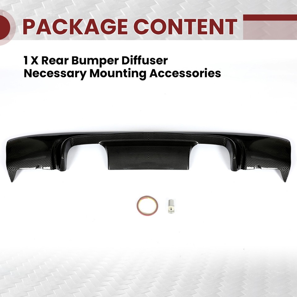 CSL Style 2-Tone Rear Bumper Diffuser Carbon Fiber Color For BMW 01-06 ...