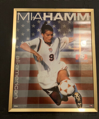MIA HAMM VINTAGE 20x16 Jumbo Poster Gold Framed USA soccer legend ...
