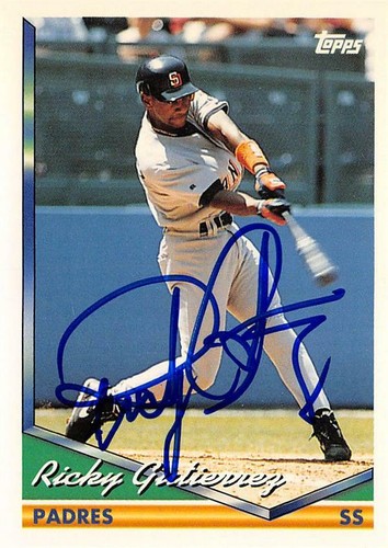 Ricky Gutierrez autographed Baseball Card (San Diego Padres, SC) 1994 ...