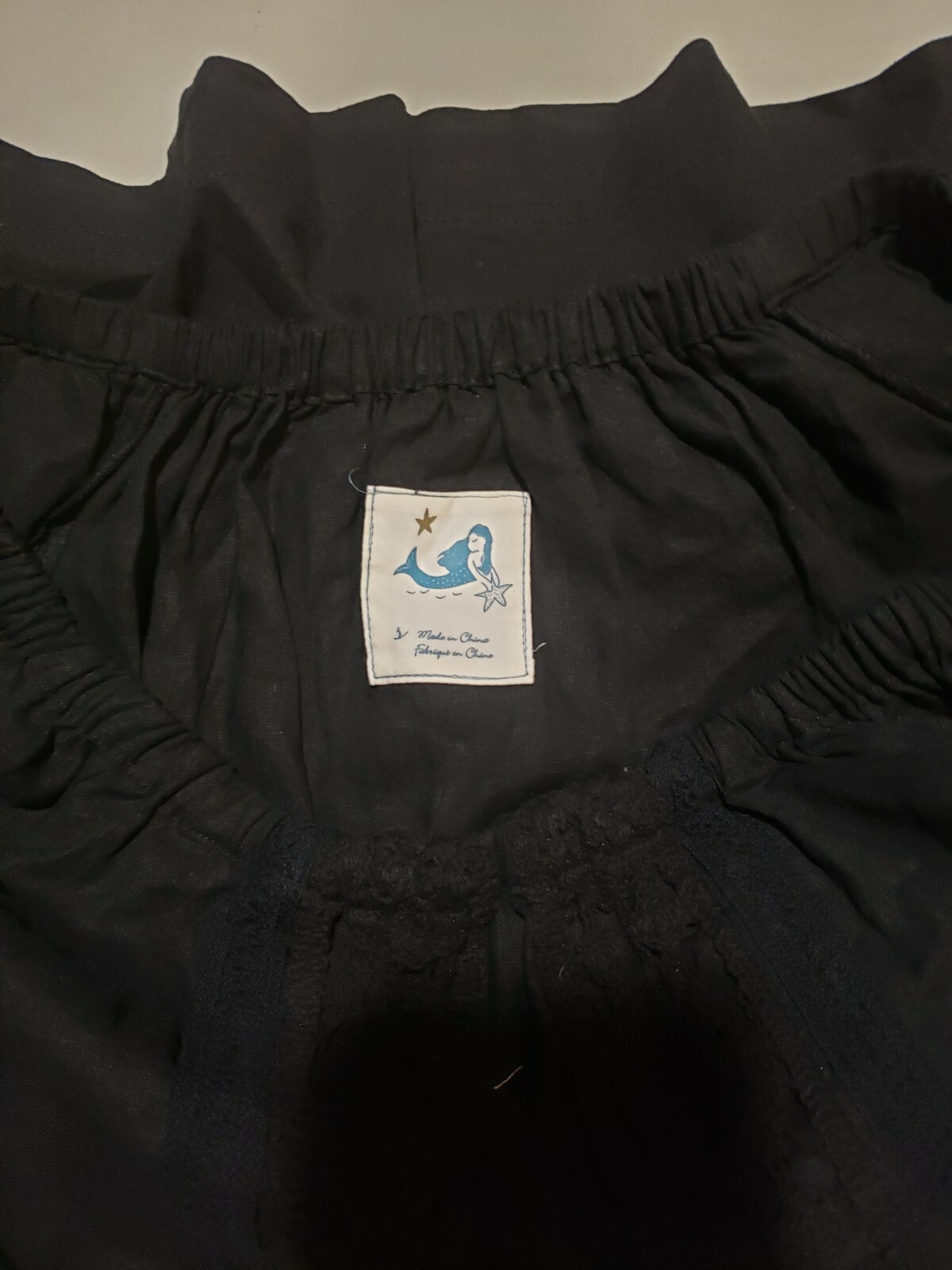 Anthropologie Mermaid Black Linen Blend Lace Detail Peasant Dress Size ...