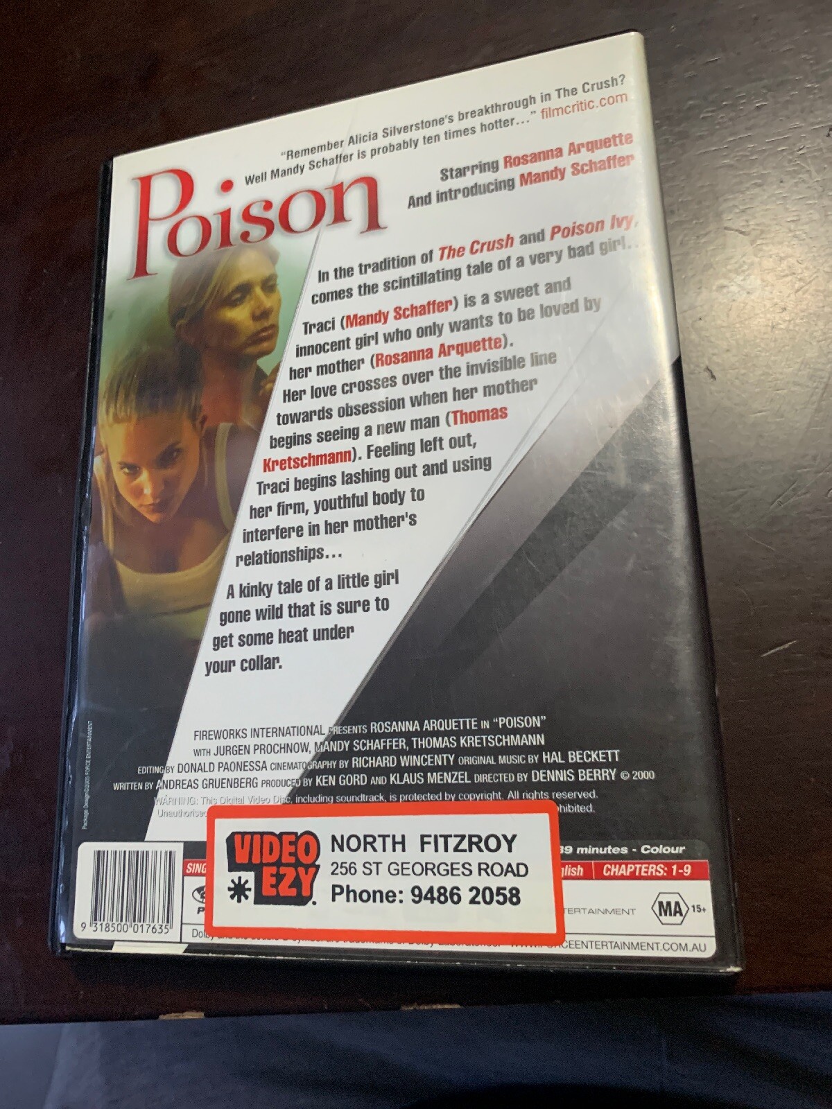 Poison DVD Rosanna Arquette, Jürgen Prochnow, Mandy Schaffer 2000 Rare ...