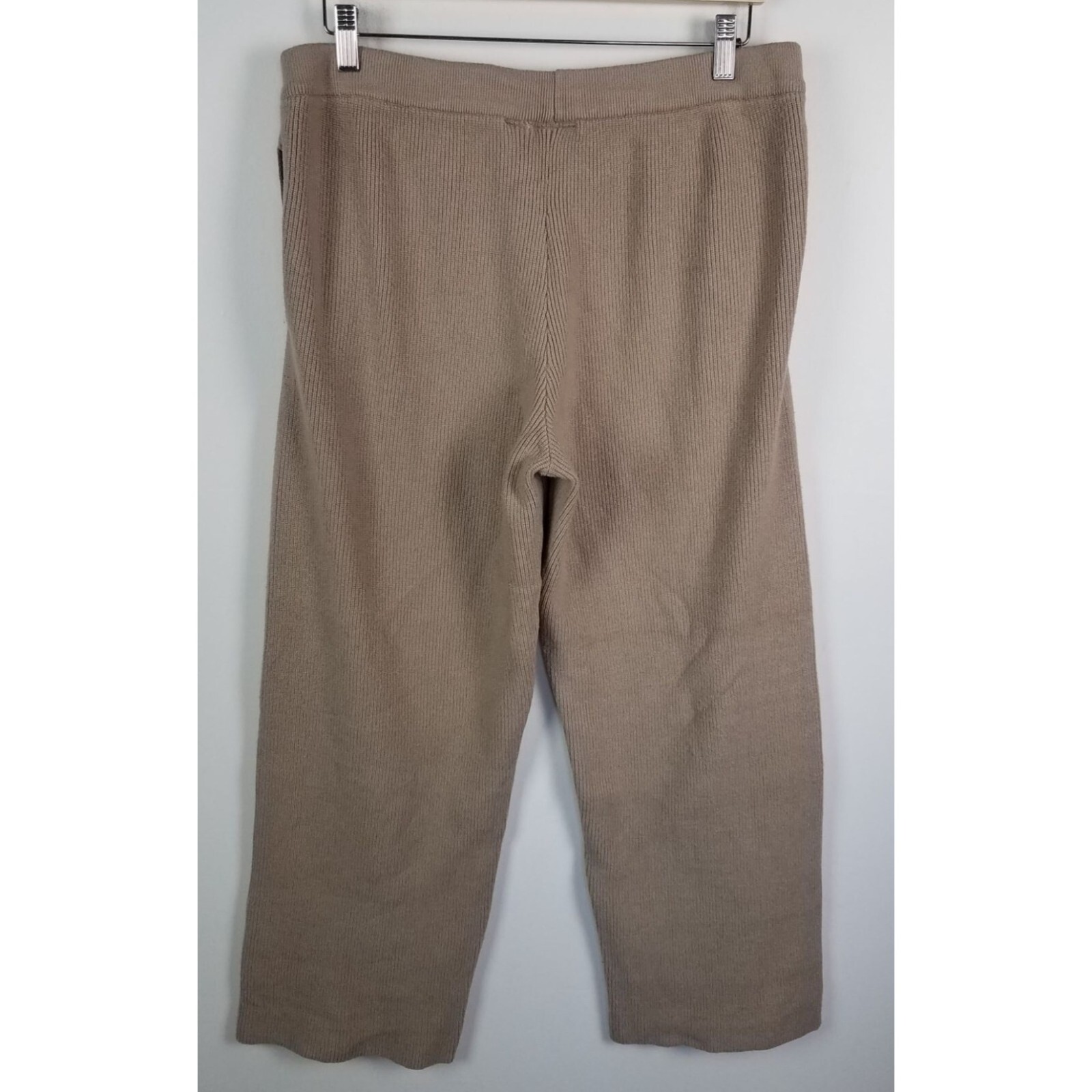 Figs Women's Sz. M Tan Ribbed Knit Wide Leg Lounge Wear Pants | eBay