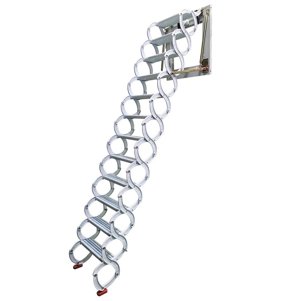 White Folding Ladder Loft Stairs/Wall Mounted Folding Ladder Attic | eBay