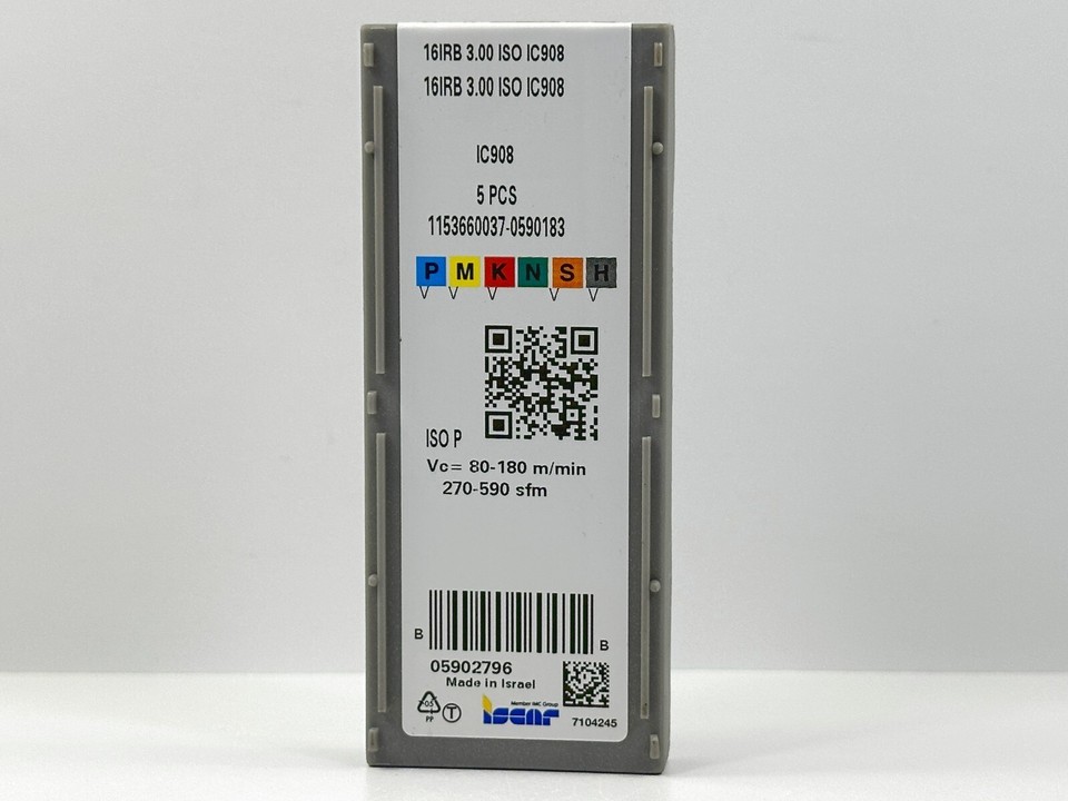 ISCAR 16IRB 3.00 ISO New Carbide Threading Inserts 5902796 Grade IC908 ...