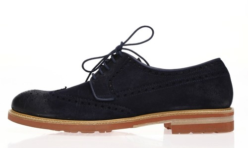CROSBY SQUARE Mens Woodford Navy Suede Wingtip Lace Up Oxfords Shoes ...