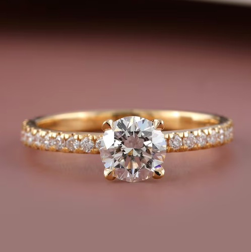 14K Yellow Gold Plated Thin Wedding Ring 1.84 Ct CZ Women Christmas ...