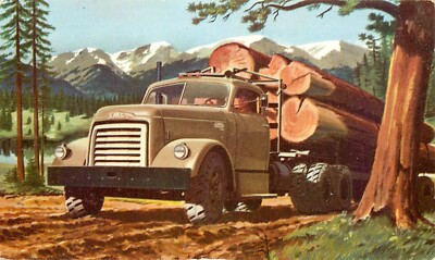 GMC TRUCK c 1950's, DW 970-67 MODEL, LOGGING, VINTAGE POSTCARD (D67) | eBay