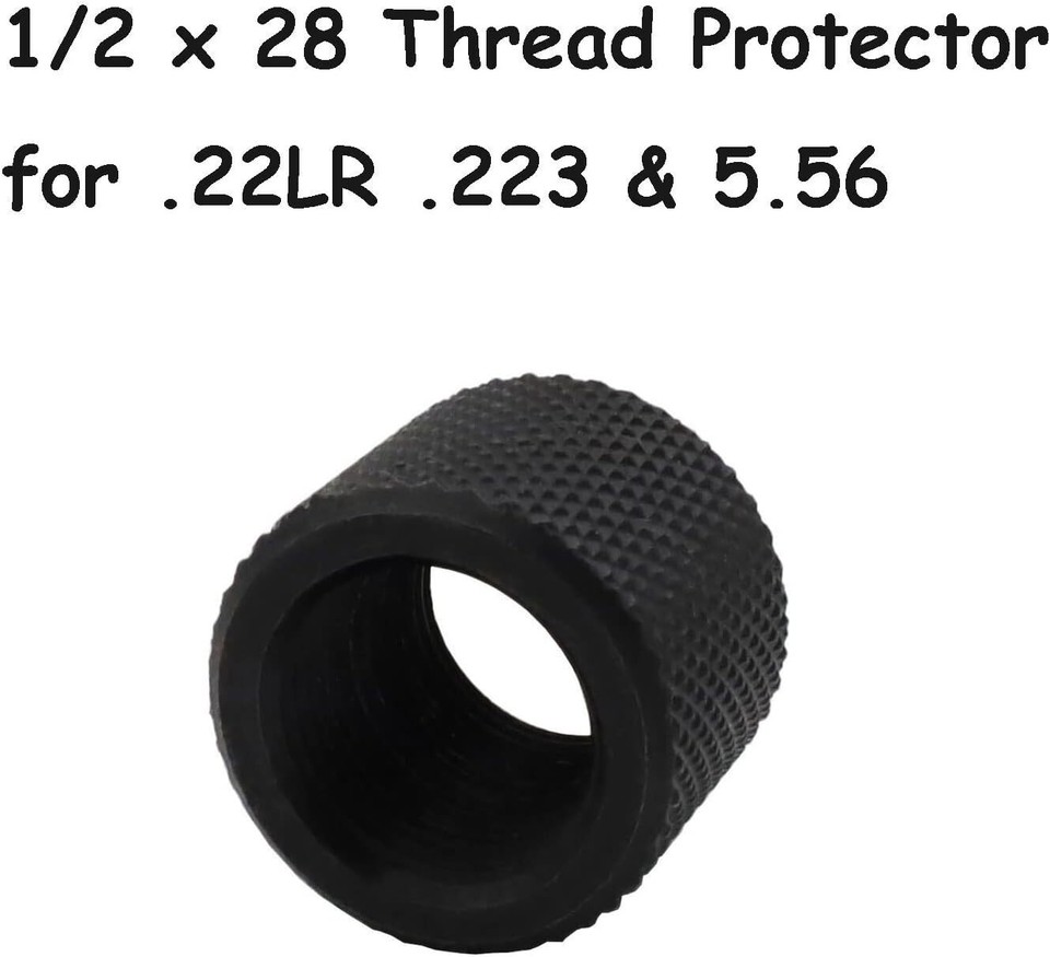 Thread Protector 1/2 x 28 for Most .22LR .223 and 5.56 (2 Pack) Black ...