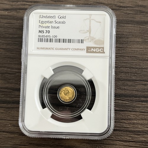 Gold Egyptian Scarab Private Issue MS70 NGC 1/200th Ounce Coin | eBay