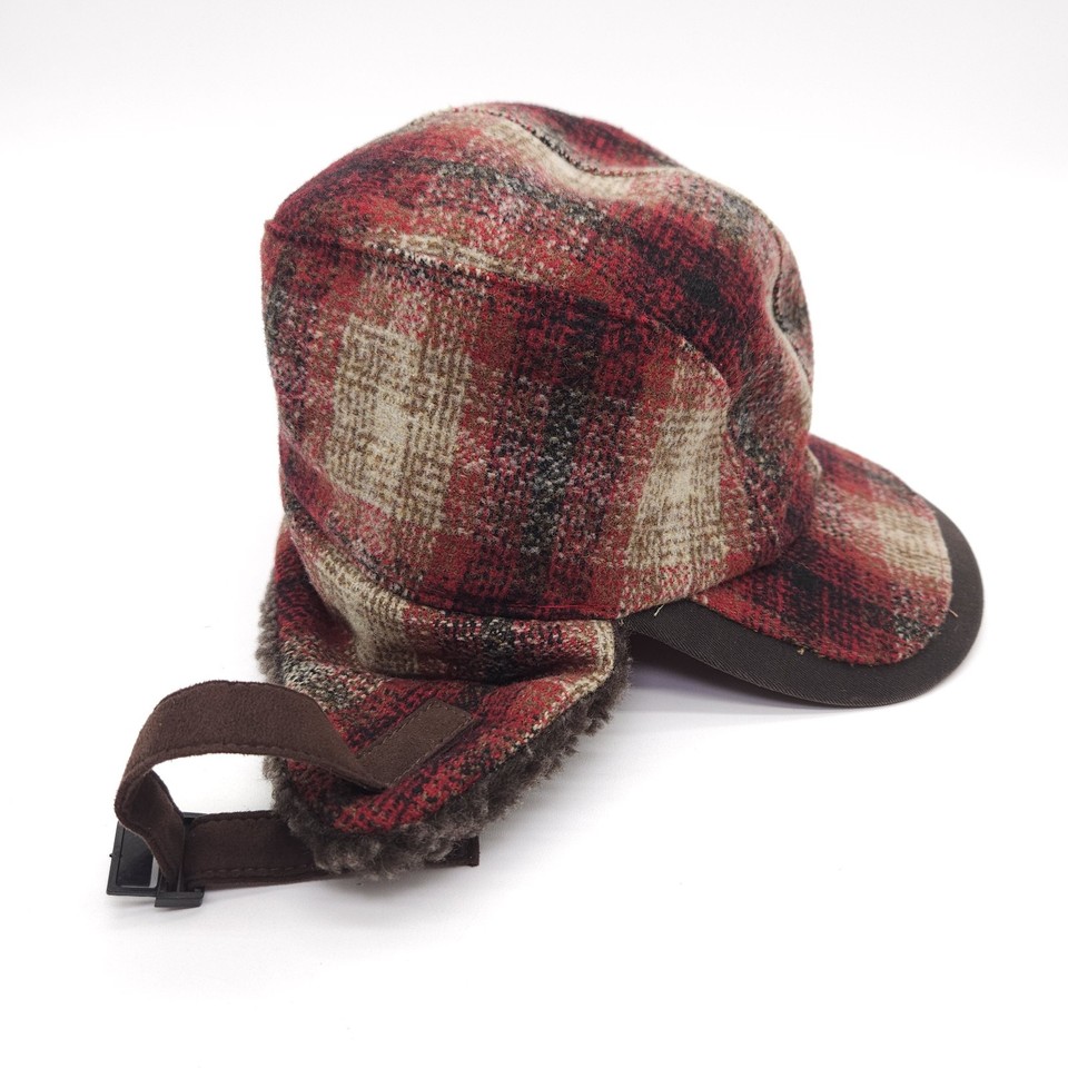 Stetson Men Medium Waddy Ear Flap Hat Plaid Sherpa Trapper Winter Cap ...
