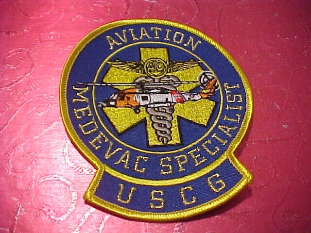 US COAST GUARD AVIATION MEDEVAC SPECIALIST PATCH UNUSED 4 1/2 X 4 INCH ...