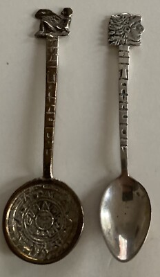 Lot Of Two Taxco Mexican Sterling Silver Mayan Aztec Warrior Souvenir ...