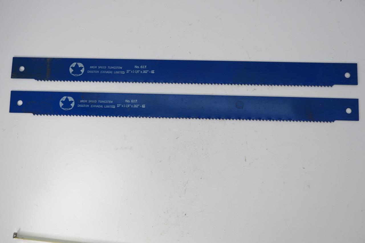 2 New Disston Hs Tungsten Power Hacksaw Blades 17"x1-1/4"x.062" 6TPI ...
