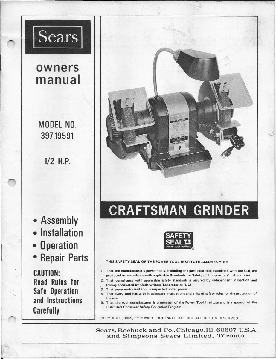 Craftsman Bench Grinder Parts
