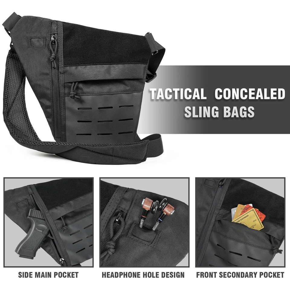 Crossbody Sling Bag Anti Thief for Conceal Carry Handgun Bag Stealth ...