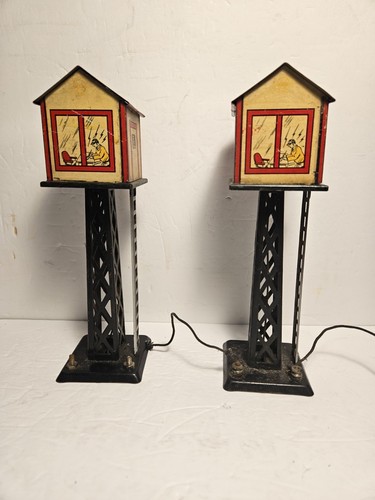 2 Vintage Marx 9” Switch Man Towers - O Gauge Train Accessory ...
