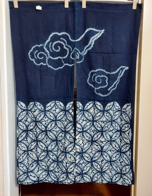 Unused Cotton Noren Curtain Blue 89x120cm Kitchen Decor | eBay Australia