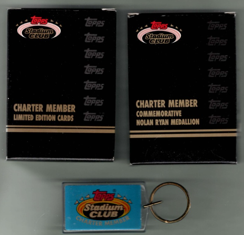 1991 Stadium Club Charter Member Box Set Ryan Medallion, Key Chain ...