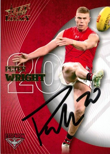 Carte signée 2023 Essendon Bombers AFL Select Legacy - Peter Wright | eBay