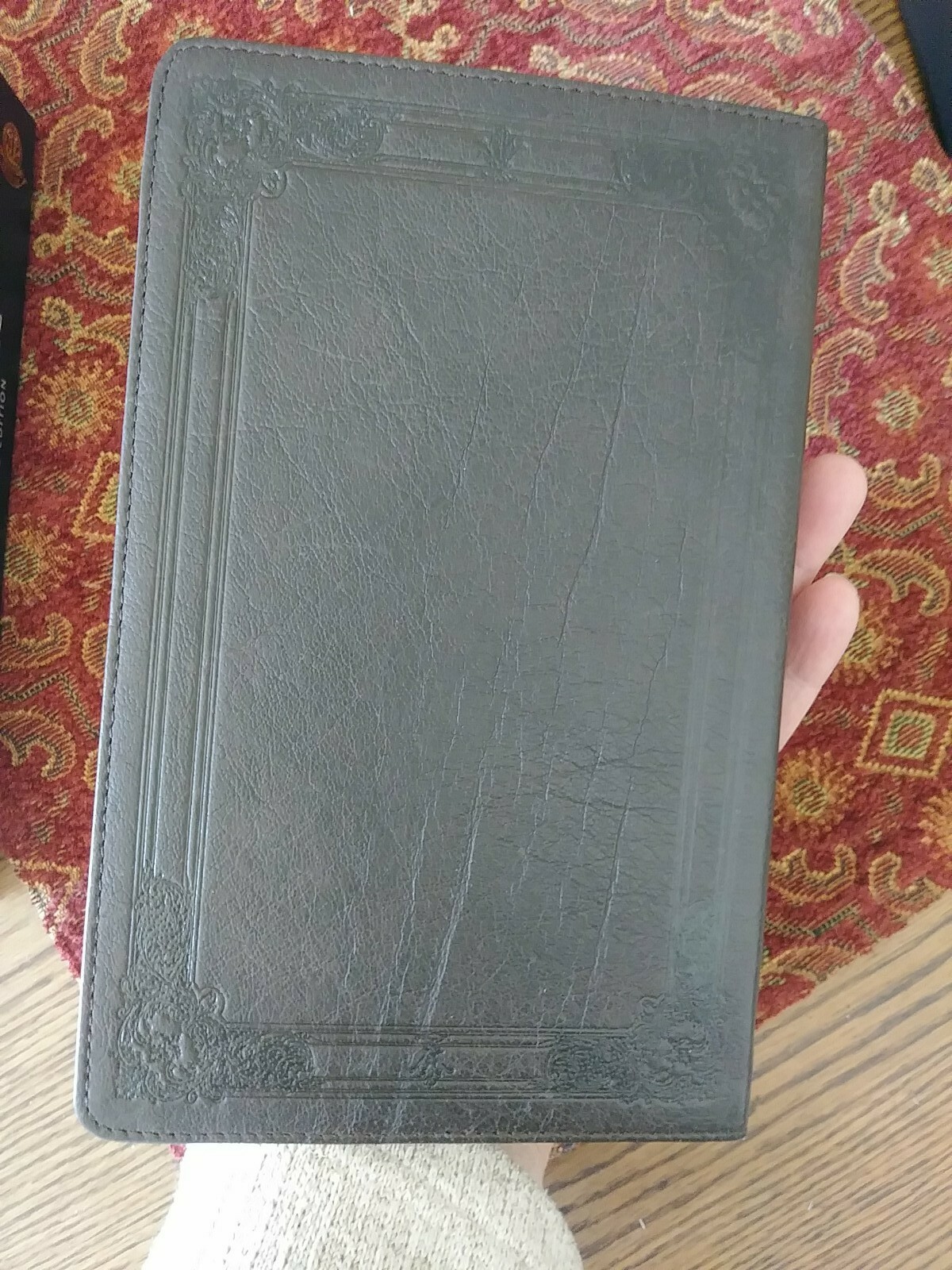 KJV Genuine Buffalo Hide Bible Thinline Thumb Indexed ~ Brown Leather ...