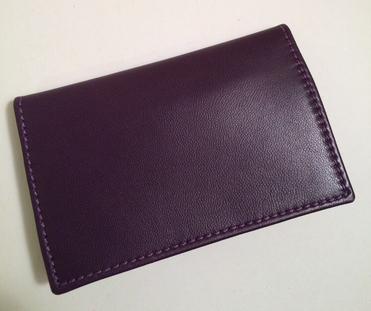 Made in Italy Purple Leather Unisex Card Wallet | eBay