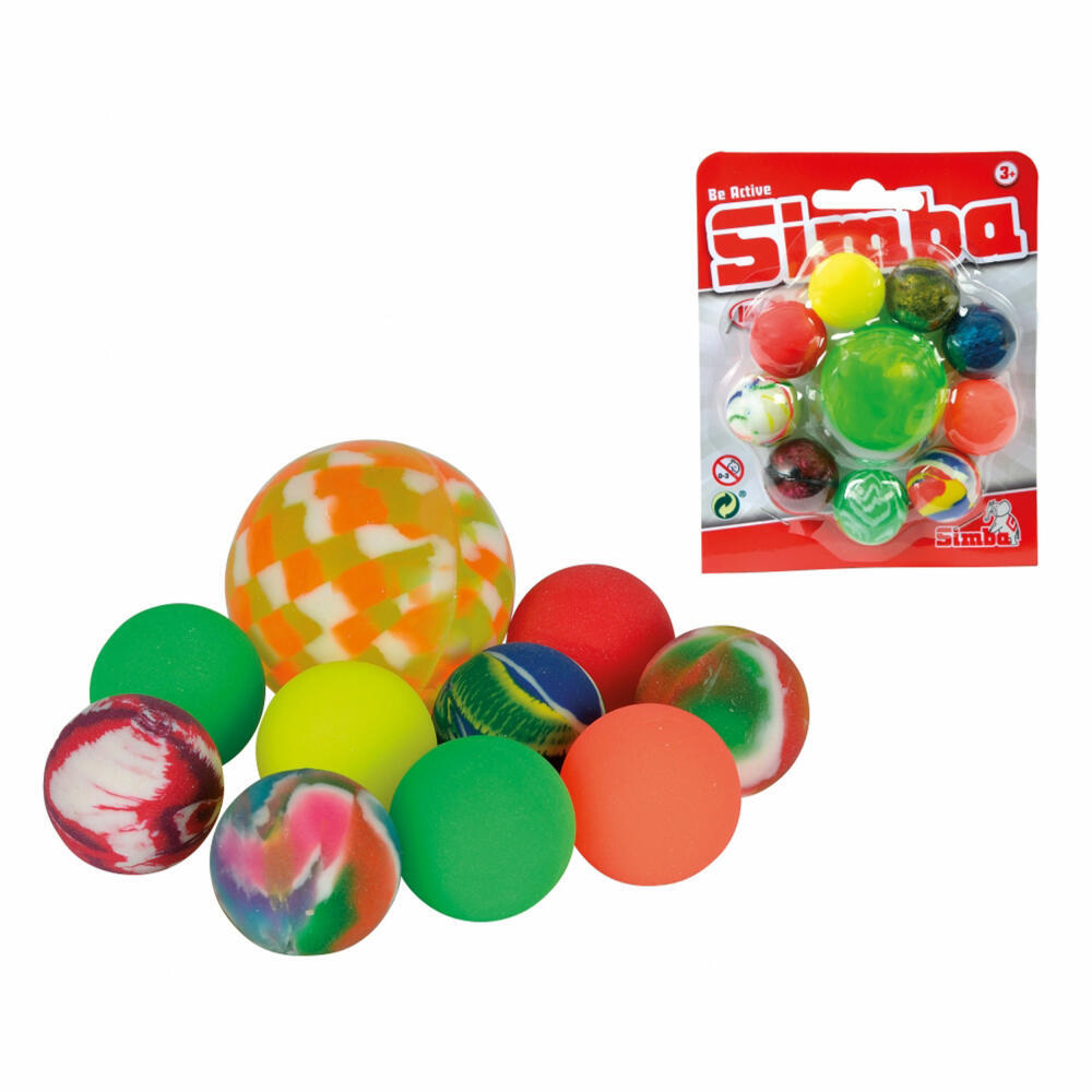Simba Sprungbälle 10er Set Hüpfball Sprungball Hüpfbälle Spielbälle ...