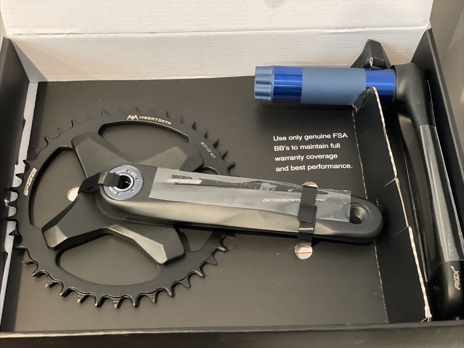 FSA Gossamer PRO AGX+ 42T Bike Crankset, 172.5mm Bike 1X Crank Gravel ...