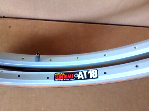 (2) New Sun AT 18 27" Rims silver aluminum Schrader valve 36 hole, A ...