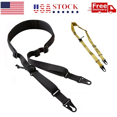 MK2 Sniper Sling Padded Gun Sling 2 Point Sling Quick Adjust Black/Tan ...