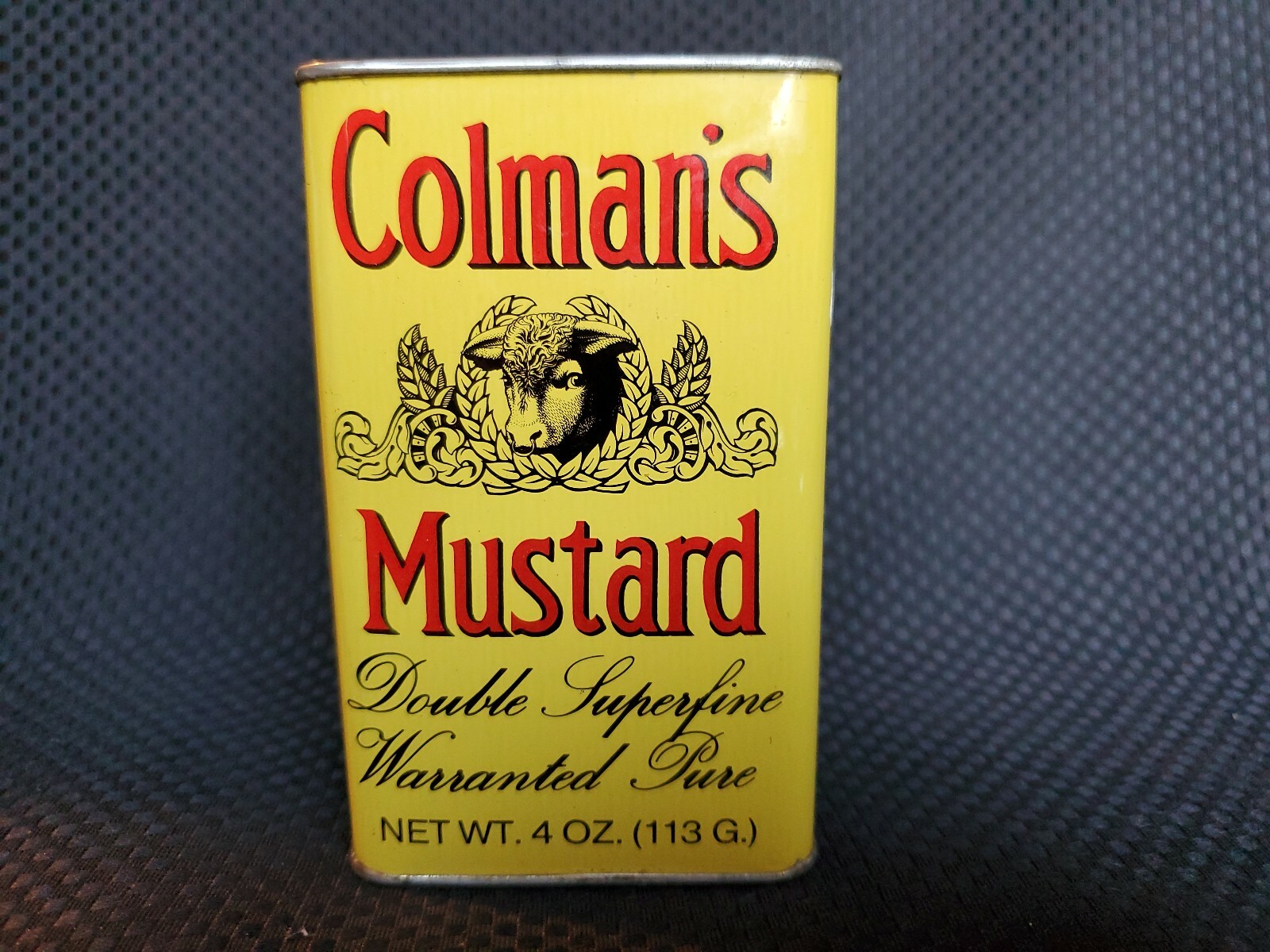 Vintage 16 Oz. All Metal Tin Colman's Bull's Head Mustard Pry Out Lid ...