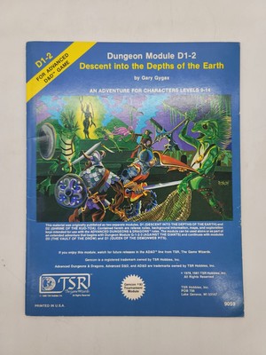 Dungeons Module D1-2 Descent Into The Depths Of The Earth For Advanced ...