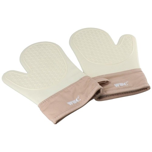 1 Pairs Thickened Cotton Oven Mitt Silicone Silicone Glove Kitchen ...