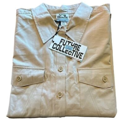 Future Collective Womens Long Sleeve Western Button Down Shirt - Tan ...