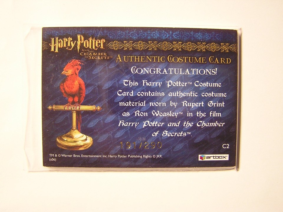 Harry Potter-Rupert Grint-Ron Weasley-COS-Screen Used-Artbox-Movie ...