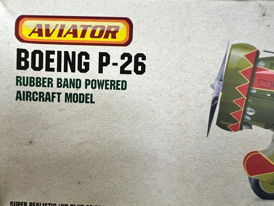 Aviator Boeing P-26 Peashooter Rubber Band Powered Aircraft Model Kit ...