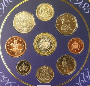 1998 Uncirculated UK coin Year set BU 9-coin Royal Mint Pack with rare ...