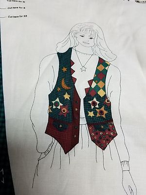 Vintage Sewing Panel:Starry Night Vest Cut & Sew Size XS, S,M,L, | eBay