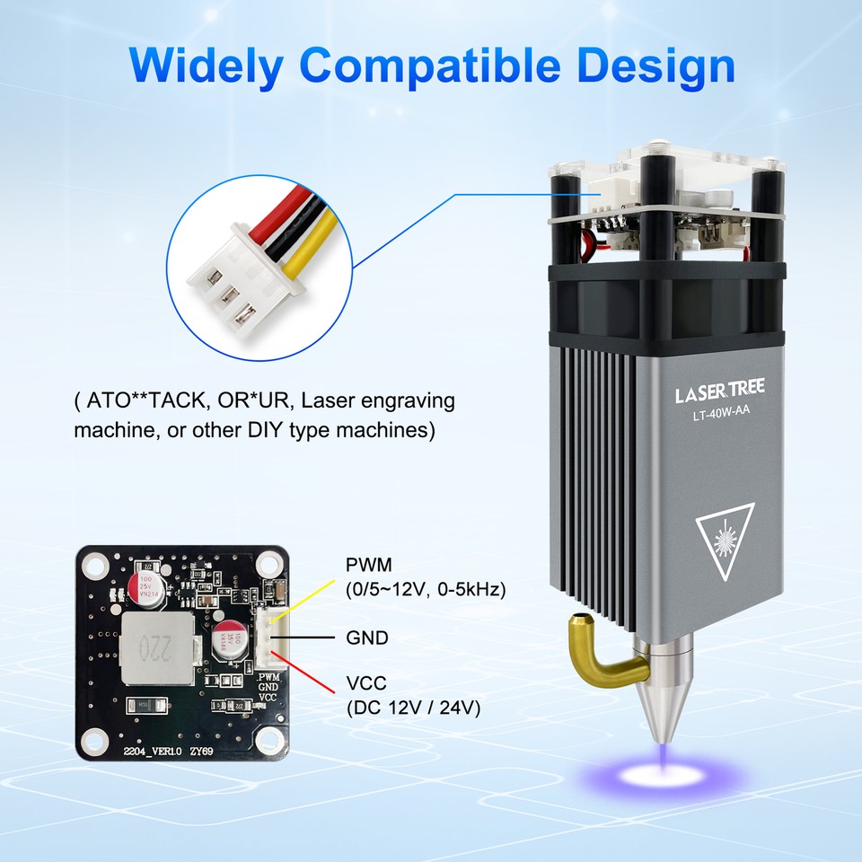 LASER TREE 5W Laser Module Head for Laser Engraver Wood Cutting DIY ...