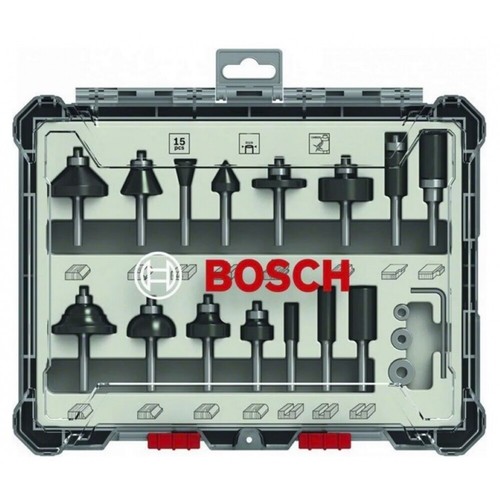 Bosch Professional - Mixed Fräser Set 15 tlg - Hartmetall - Fräser-Satz ...