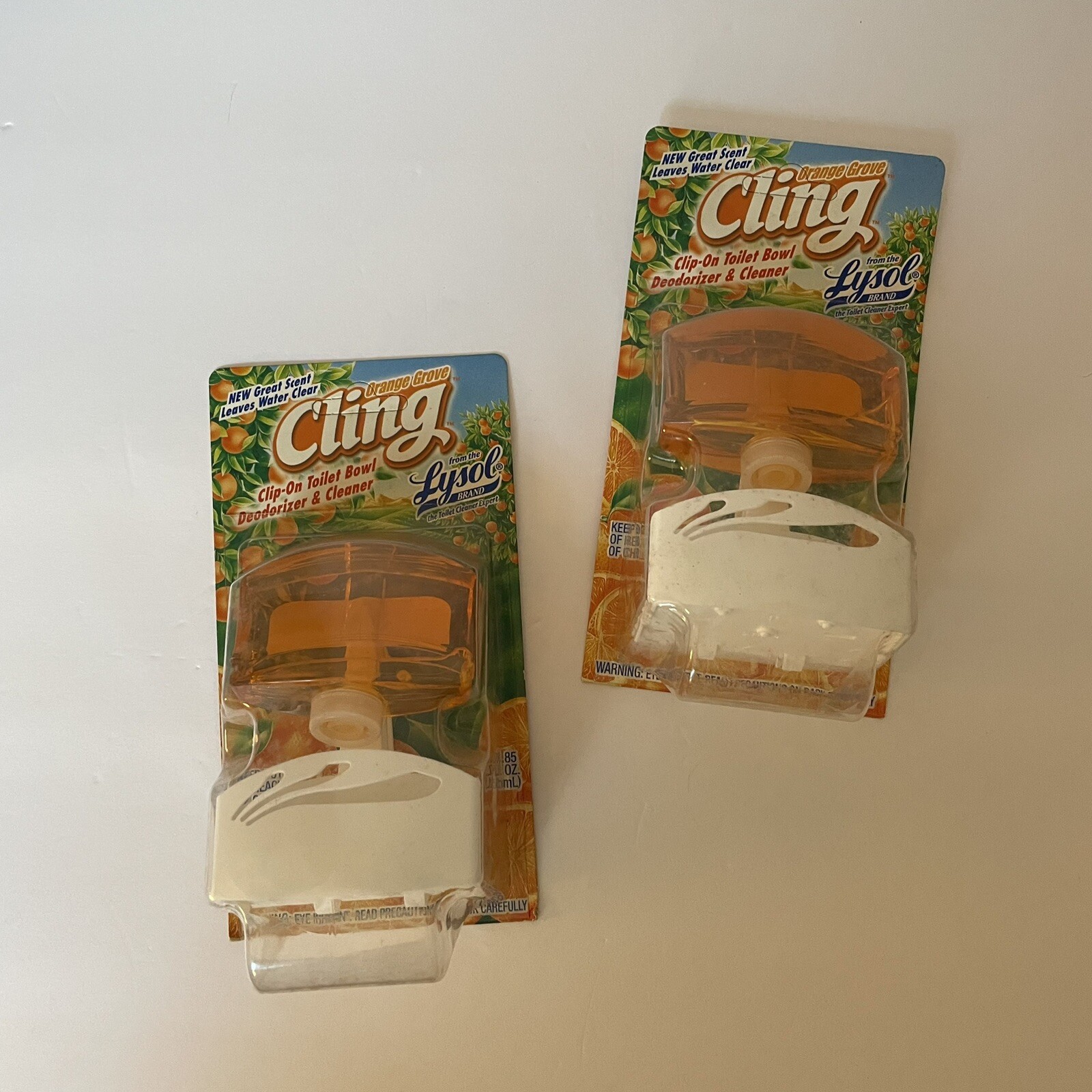 Vtg Set Of 2 Lysol Orange Grove Toilet Clings Cleaner Set Of 2 NOS | eBay