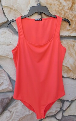 SHEIN CURVE 0XL Bodycon Bodysuit Body Suit Orange / Red 5% SPANDEX | eBay