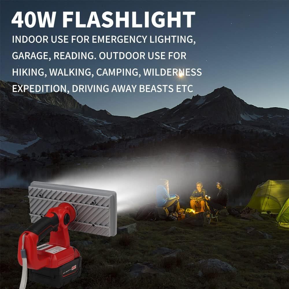 18V LED Work Light Cordless Torch For Milwaukee 48-11-1860 M18 Li-Ion ...
