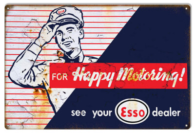 Vintage Style Metal Sign ESSO Dealer Motor Oil Gas Station 12 x18 | eBay