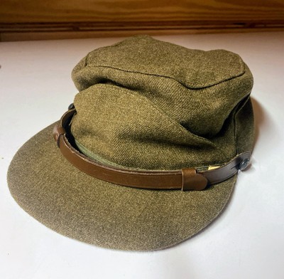 Vintage Buffalo Cap Co Military Hat Wool Winter Peaked Canada Size 6.5 ...