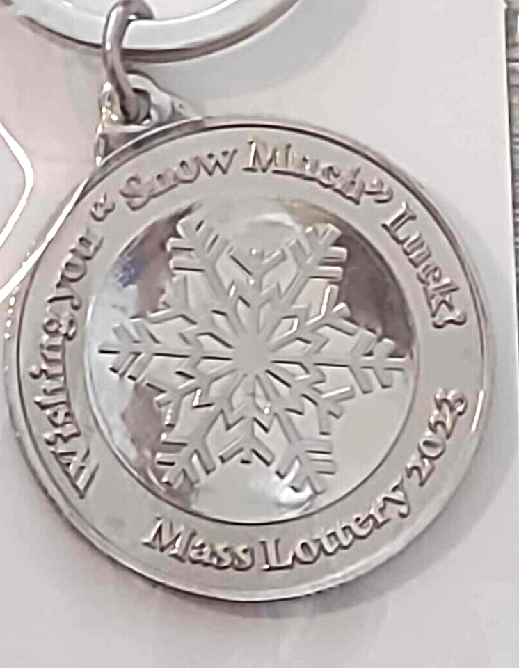 "Wishing You Snow Much Luck" 2023 Silver Key Chain Key Ring MA State ...
