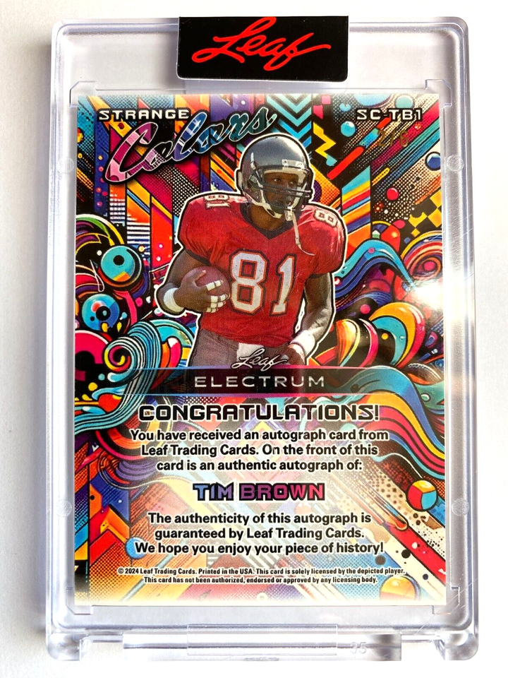 2024 Leaf Electrum Strange Colors Platinum #TB1 Tim Brown Autograph #2/ ...