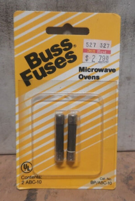 COOPER BUSSMANN #BP/ABC-10 LOT OF 2 FAST-ACTING MICROWAVE OVEN FUSES ...