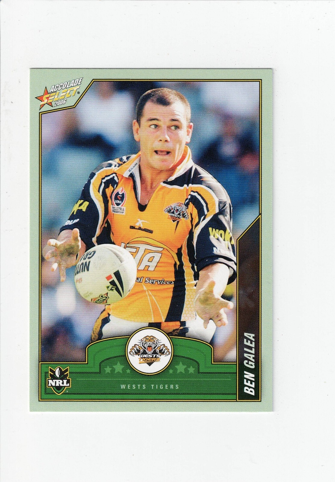 2006 Select NRL Accolade Rugby League Ben Galea #146 (Wests Tigers ...