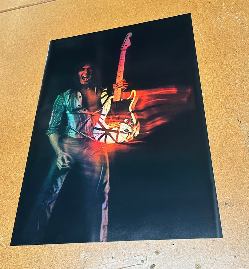 EDDIE VAN HALEN color changing holographic poster debut 16" x 24" KISS ...